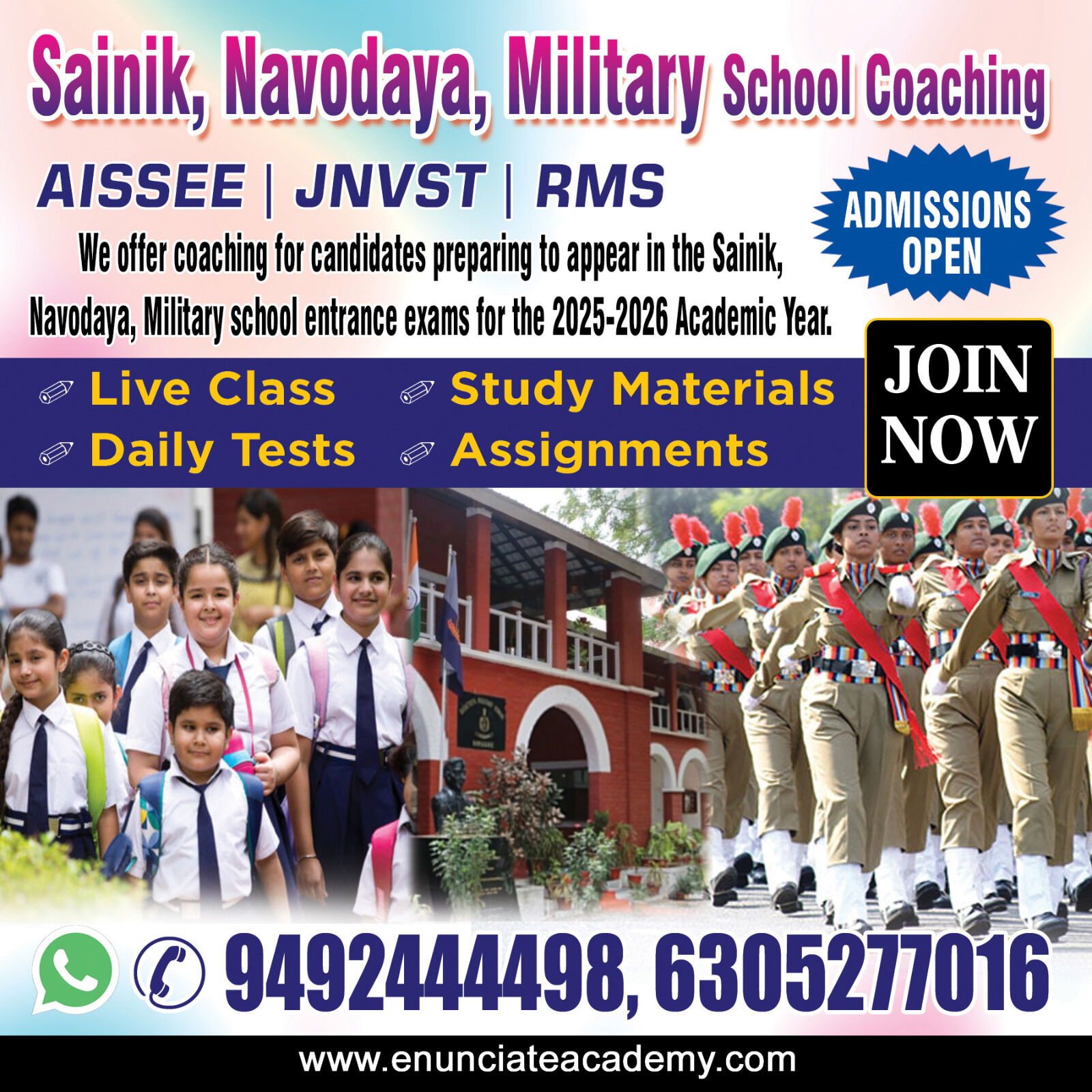 Rashtriya Military Schools (RMS) | Sainik, Navodaya and RMS Coaching ...