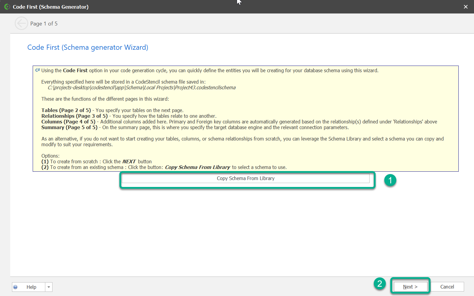 Code First (Schema generator Wizard) | CodeStencil