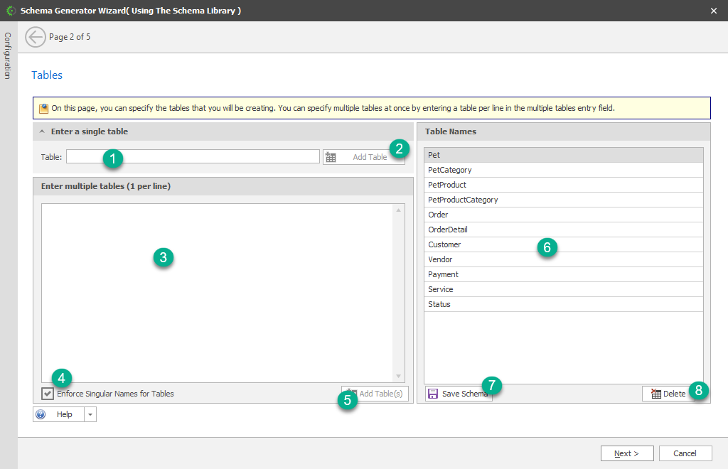 Schema Generator - Tables | CodeStencil
