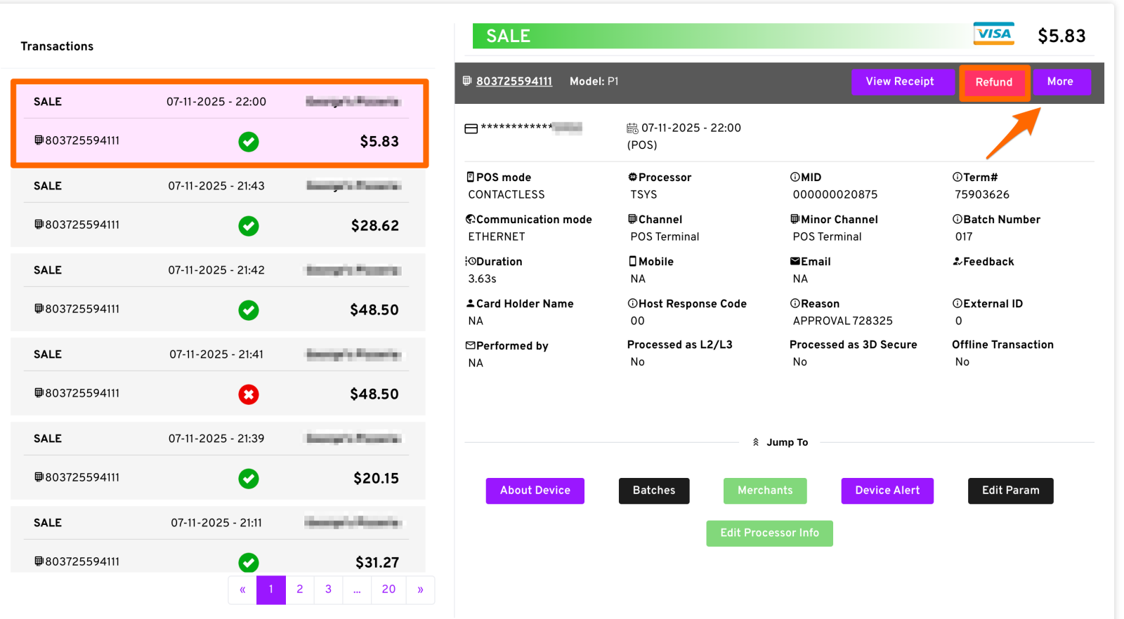 Adjusting a Settled Transaction on a Dejavoo P-Series terminal via iPOS ...