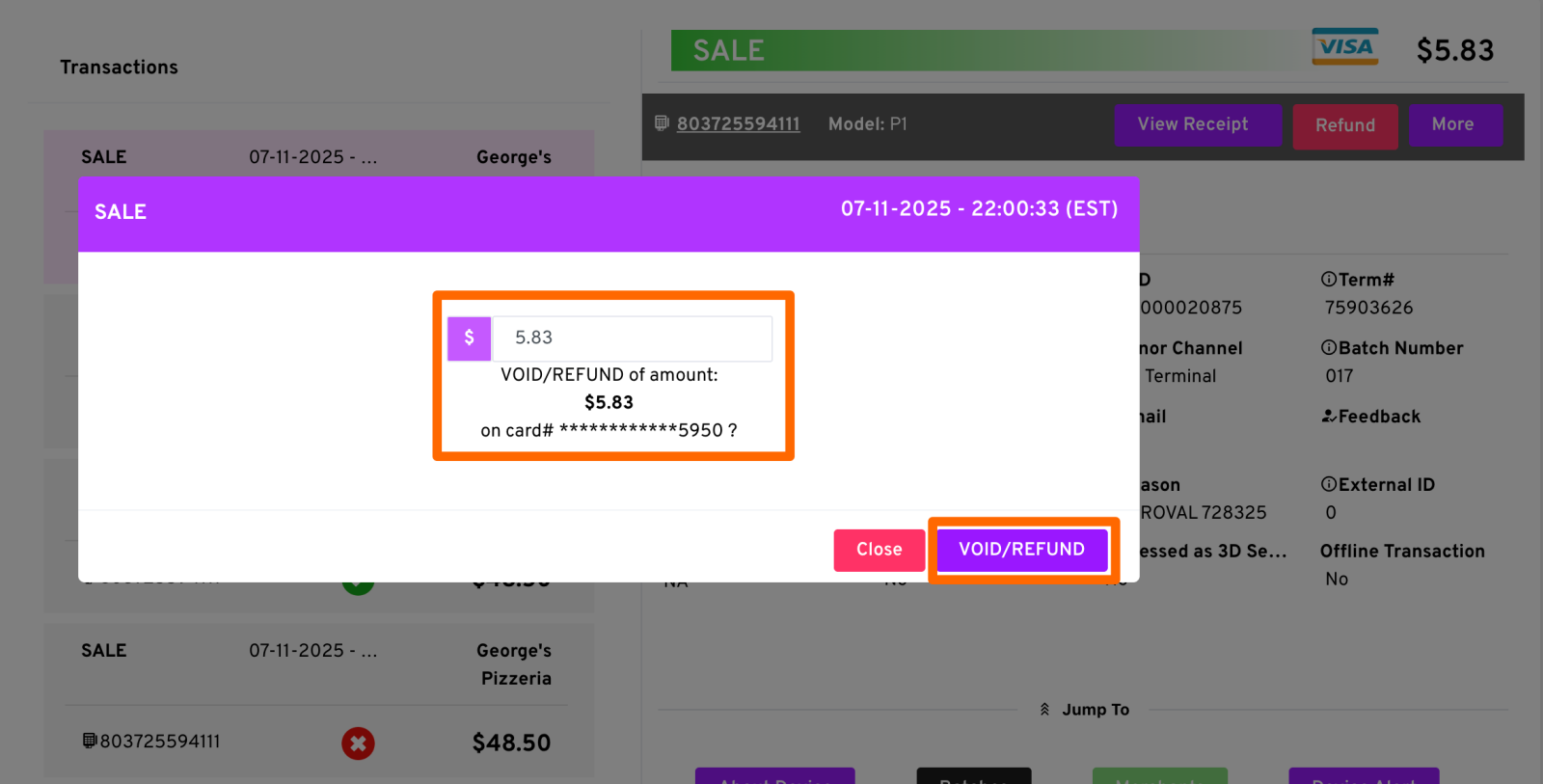 Adjusting a Settled Transaction on a Dejavoo P-Series terminal via iPOS ...