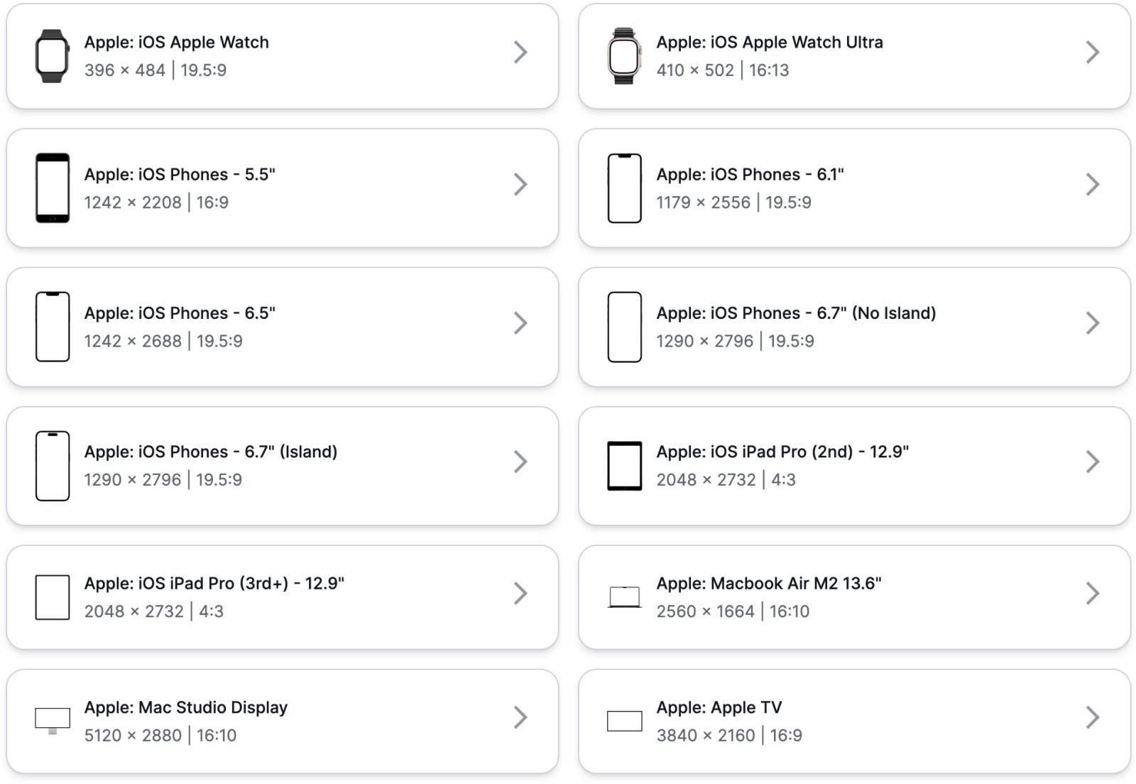 Setup your Output Sizes | AppScreens Knowledge Base