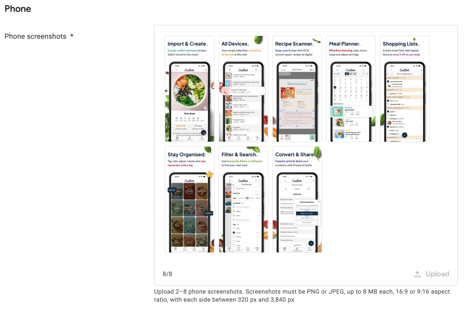 Google Play Store screenshot size requirements for Android - Phones ...