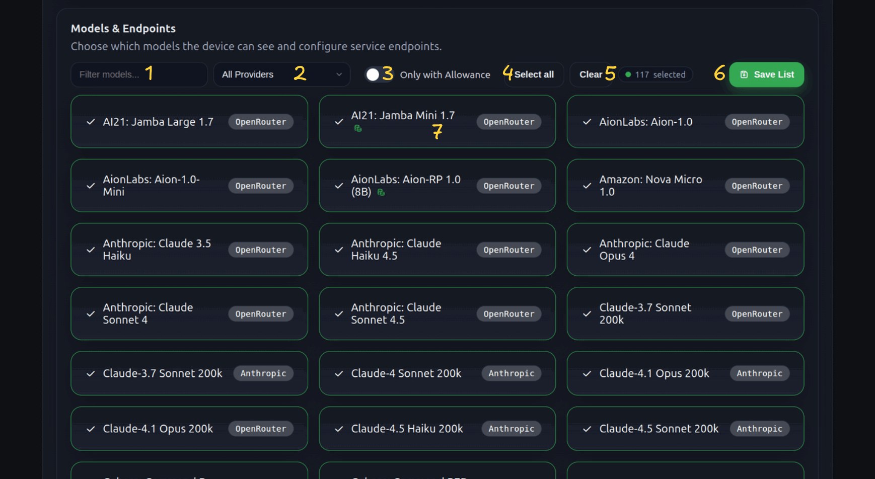 Customizing the List of Models/LLMs per Device | Triplo AI - International