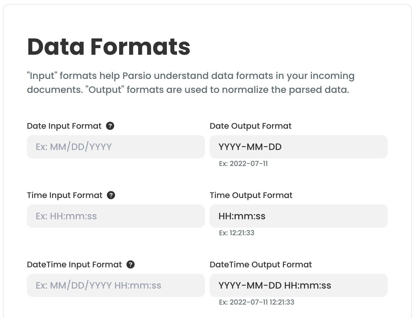 Field Types Data Formatting And Normalization Parsio Knowledge Base